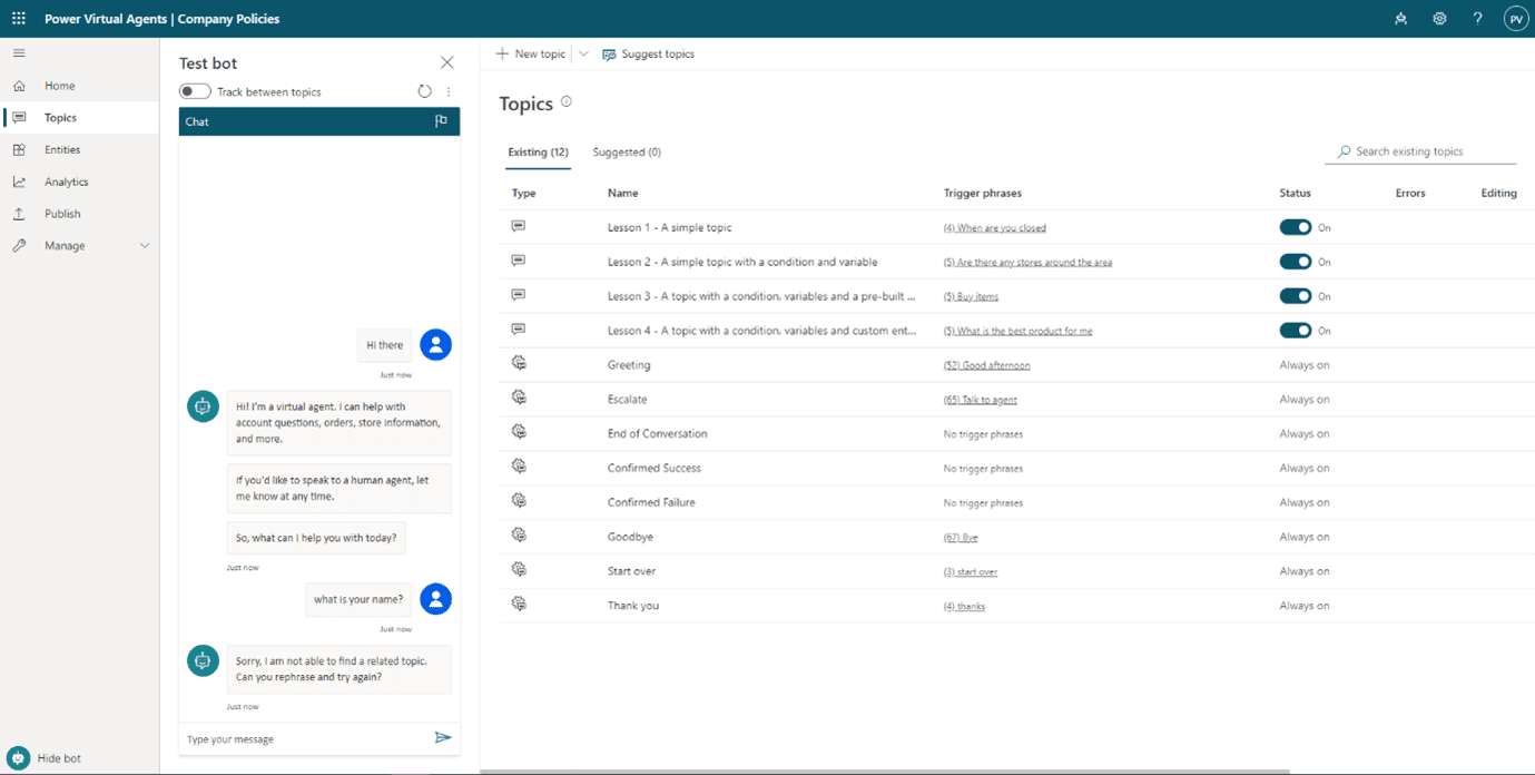 Getting Started with Microsoft Power Virtual Agents | Customer Consulting Group